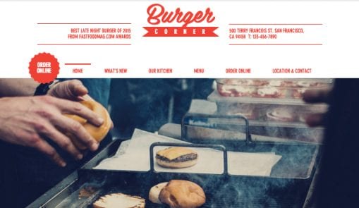 Burger Corner Wix Template | Wix Restaurants & Food Template