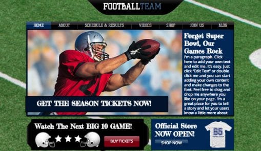 Football Team Wix Template | Wix Community & Education Template